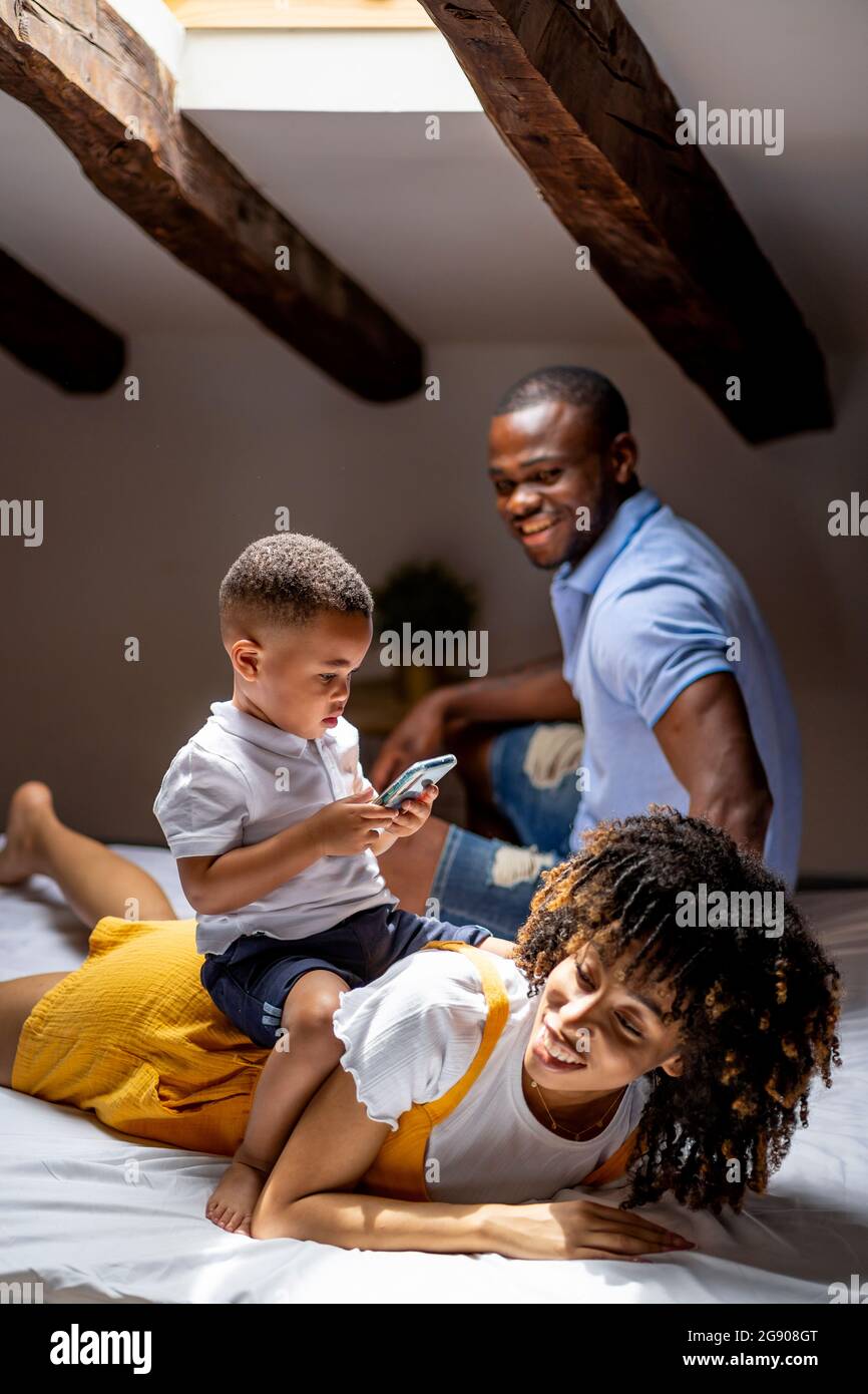 Family time together home hi-res stock photography and images - Alamy