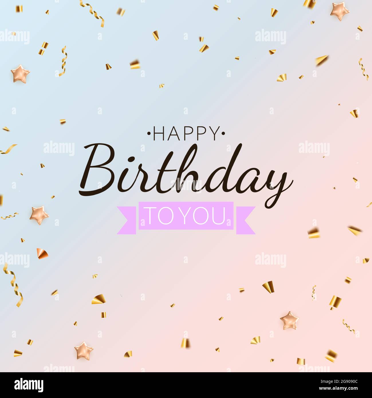 Happy Birthday party holiday background with golden confetti. Vector ...