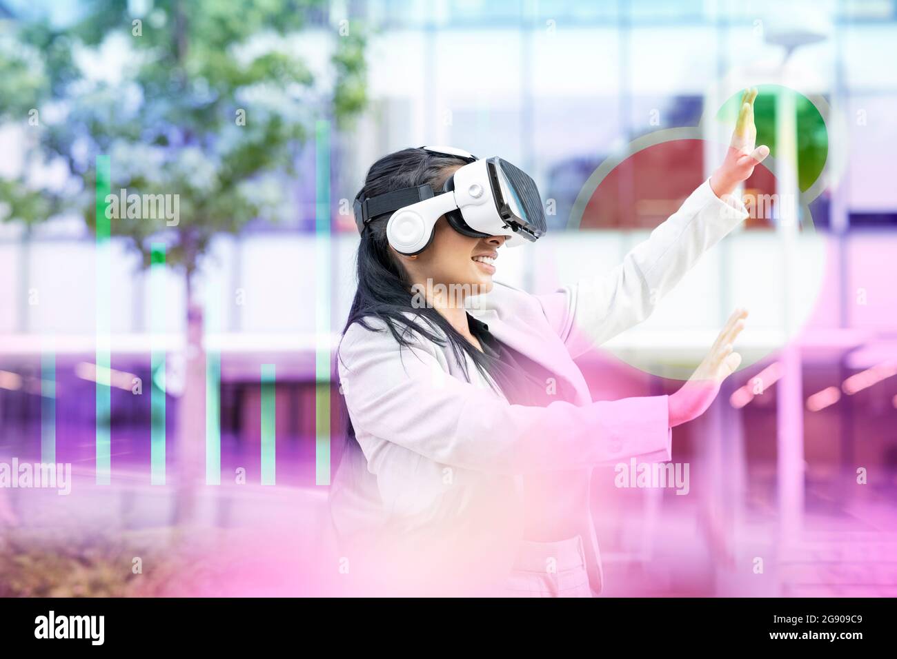 Hand connecting virtual reality hi-res stock photography and images - Alamy