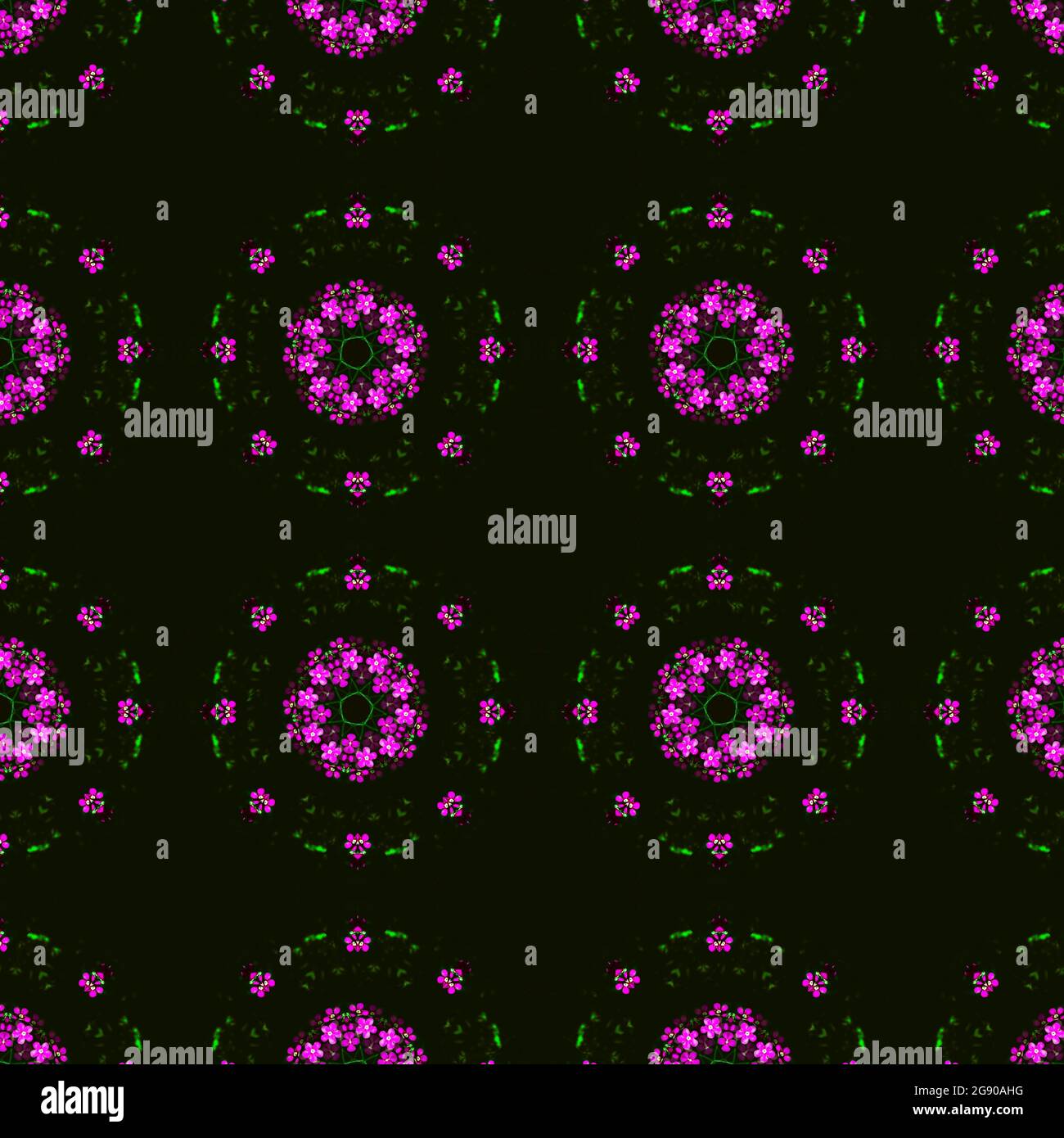 Circle of flowers pattern background Stock Photo - Alamy