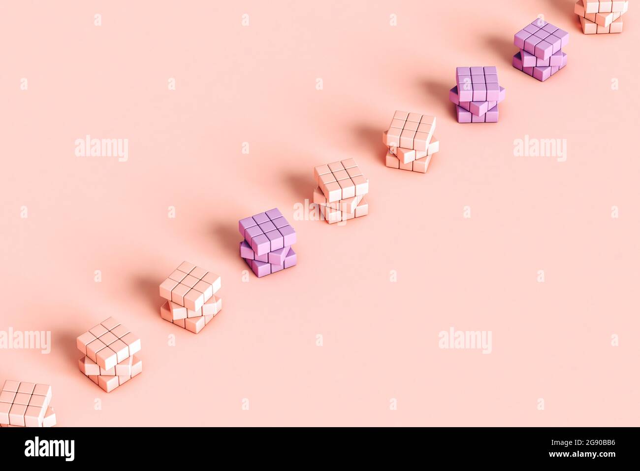 Studio shot of pastel colored blank puzzle cubes Stock Photo - Alamy