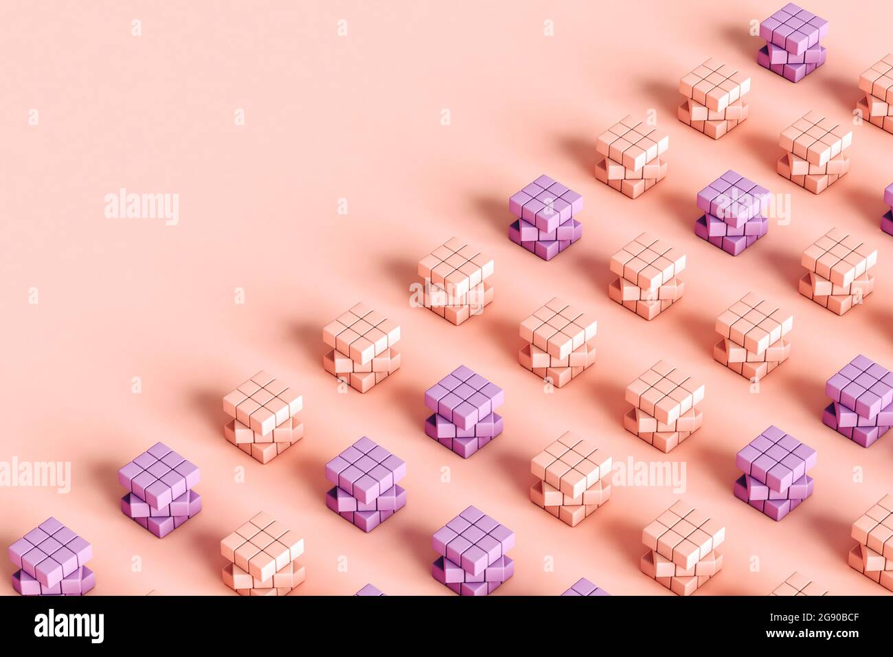 Pattern of blank pastel colored puzzle cubes Stock Photo - Alamy