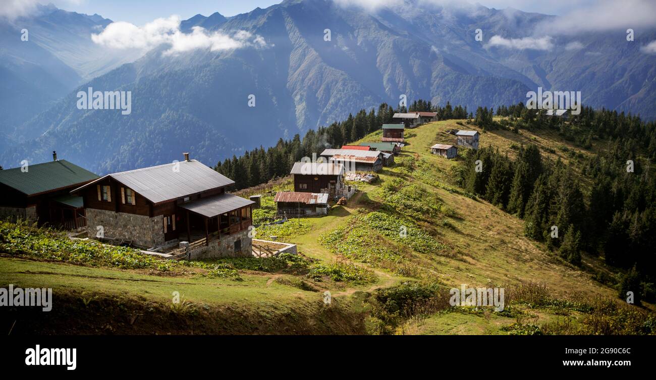 Turkey, Rize, Pokut Plateau, Historic Plateau Houses and Nature View ...