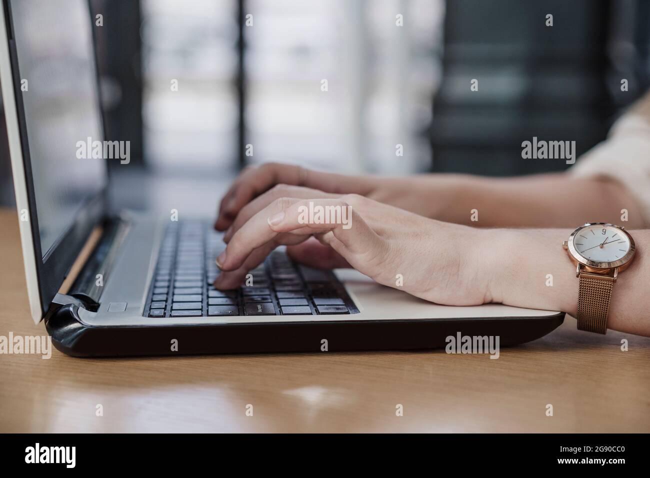 Female hands typing using hi-res stock photography and images - Alamy