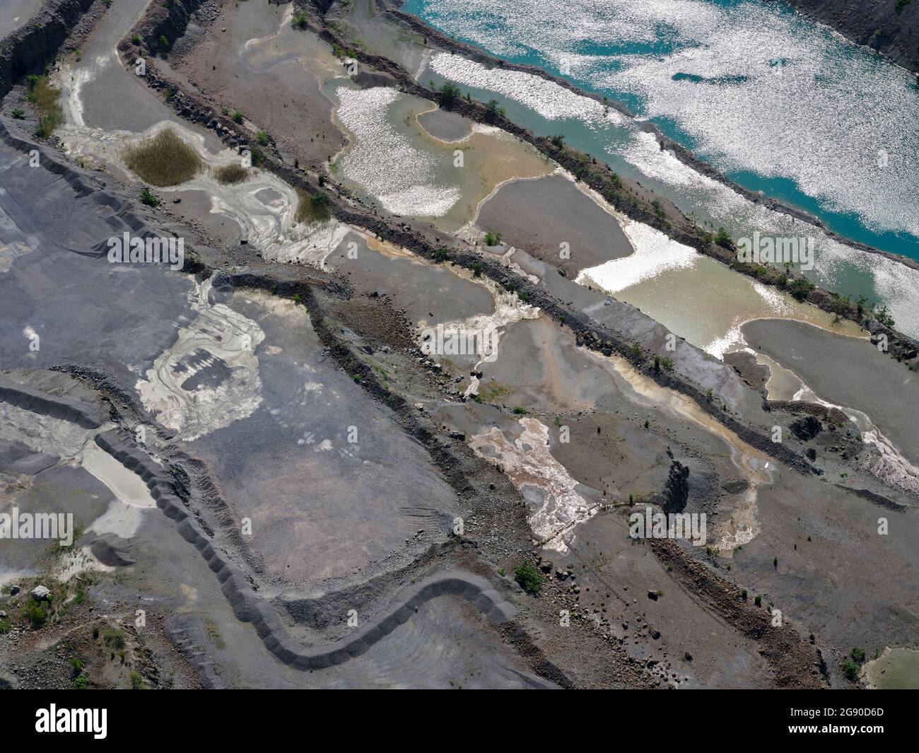 USA, Virginia, Manassas, Aerial view of limestone quarry Stock Photo ...