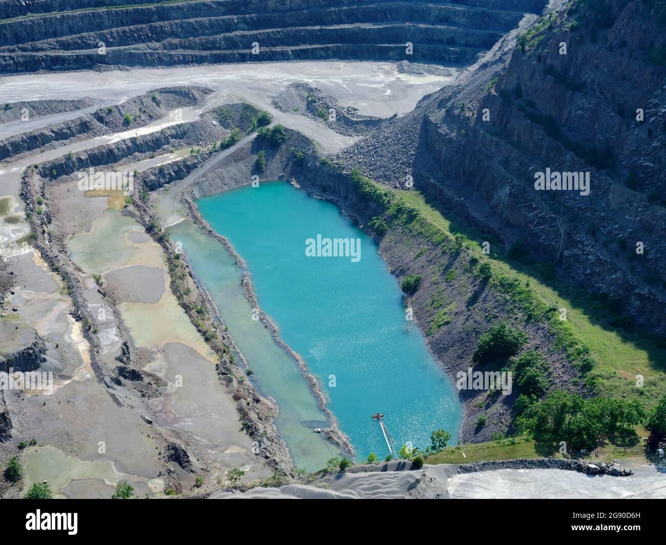 Aerial view turquoise pond limestone quarry hi-res stock photography ...