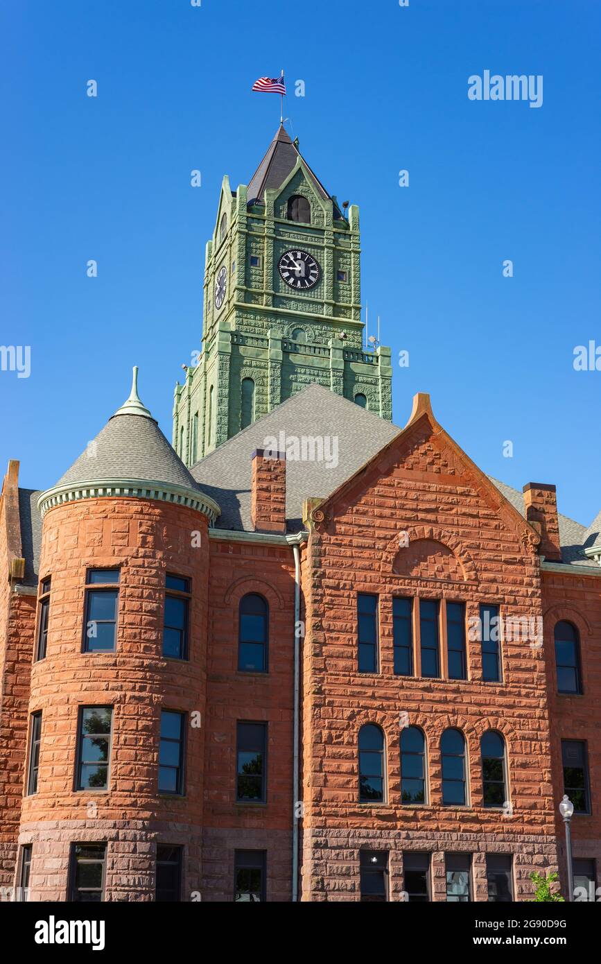 Exterior of the Clinton County Courthouse with brilliant blue skies in ...