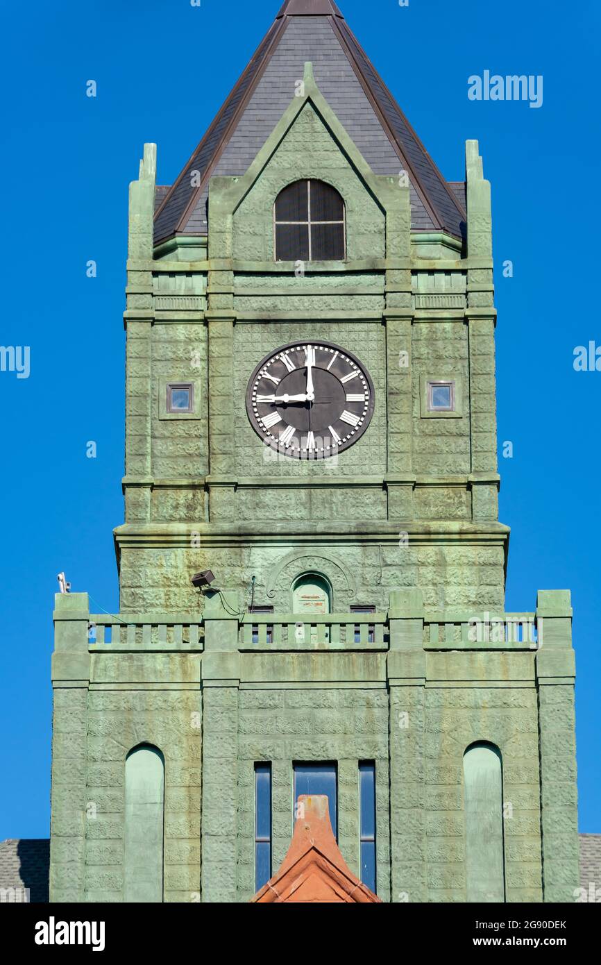 Exterior of the Clinton County Courthouse with brilliant blue skies in ...