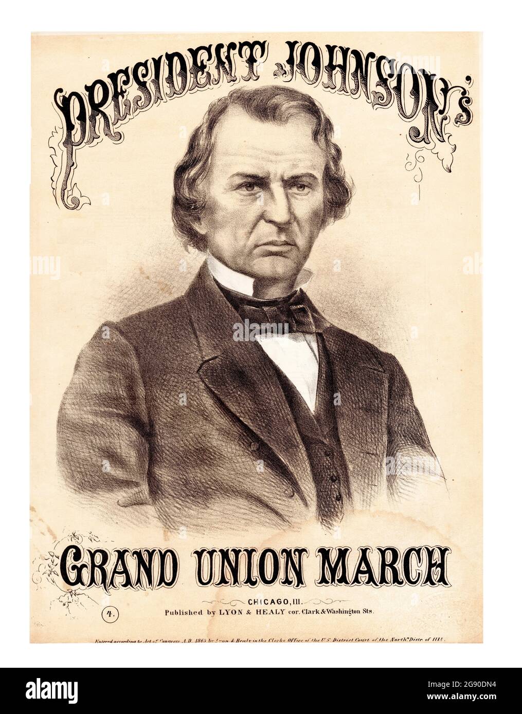 Grand Union March, 1864 portrait campaign sheet music for President ...