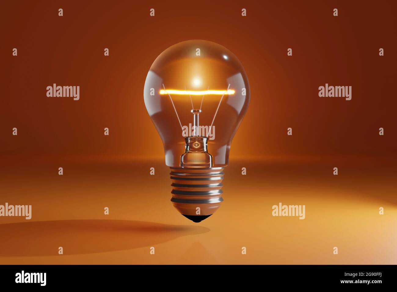 Three dimensional render of glowing light bulb Stock Photo - Alamy