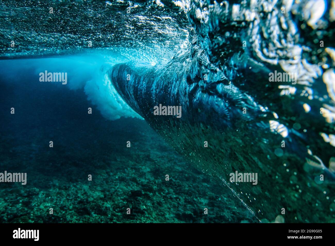 Underwater view of ocean wave Stock Photo - Alamy