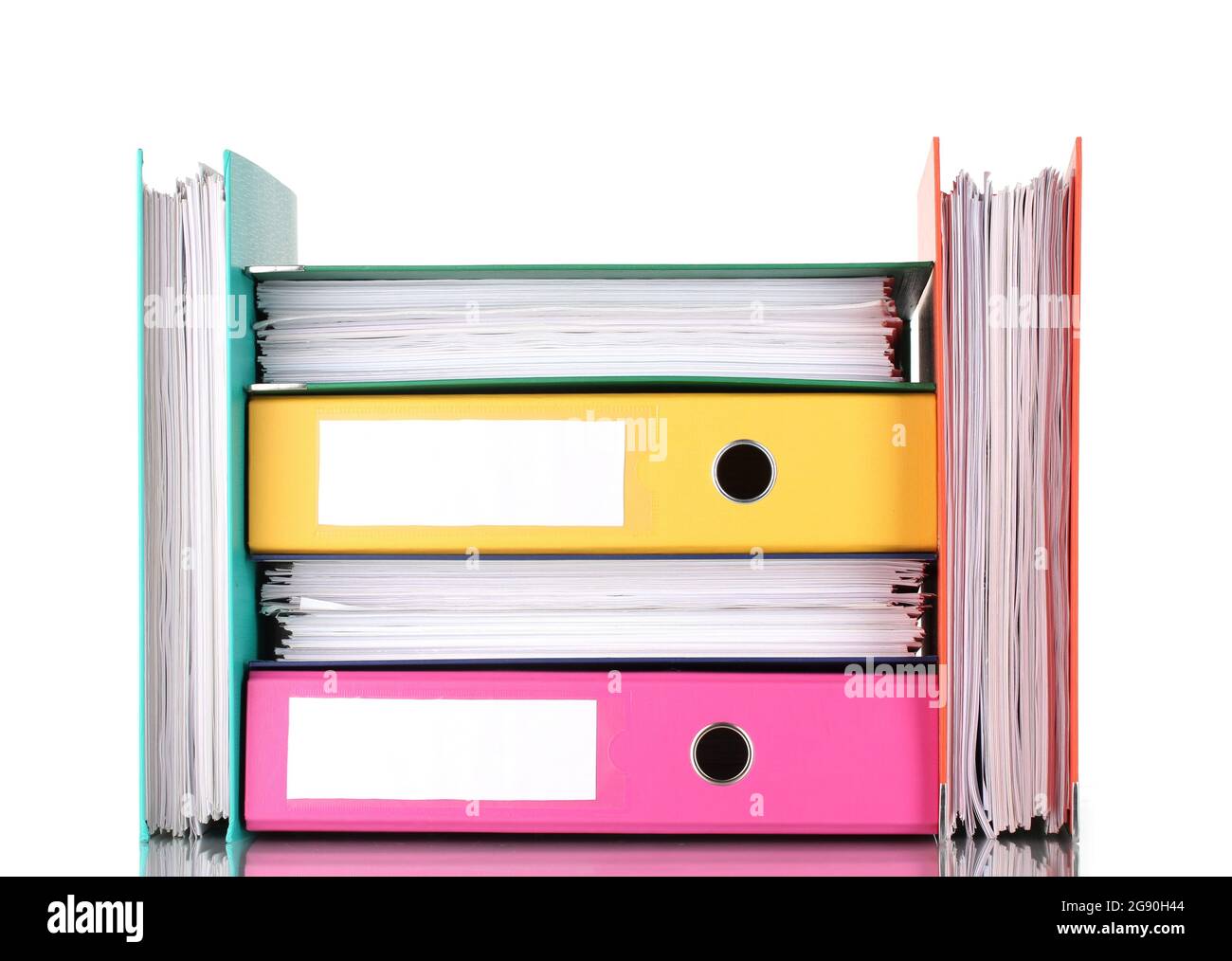 Office folders isolated on white Stock Photo - Alamy