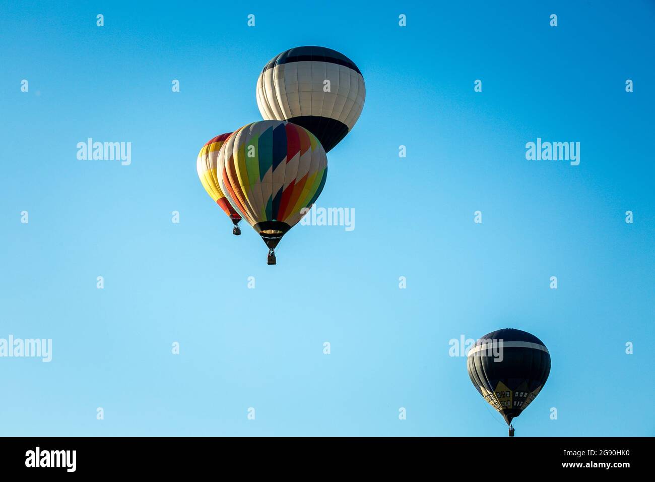 Balloon Festival. Flying balloons against the blue sky Stock Photo - Alamy