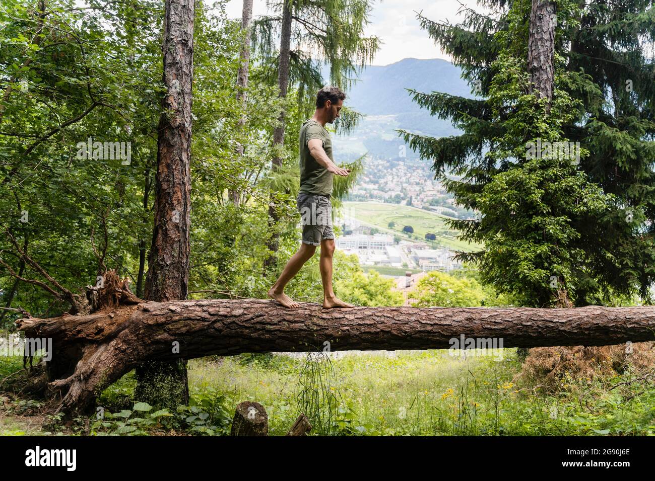 Man walking side view arms hi-res stock photography and images - Alamy