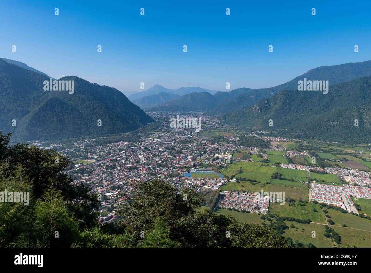 Mexico, Veracruz, Orizaba, Clear sky over Orizaba Valley in summer ...