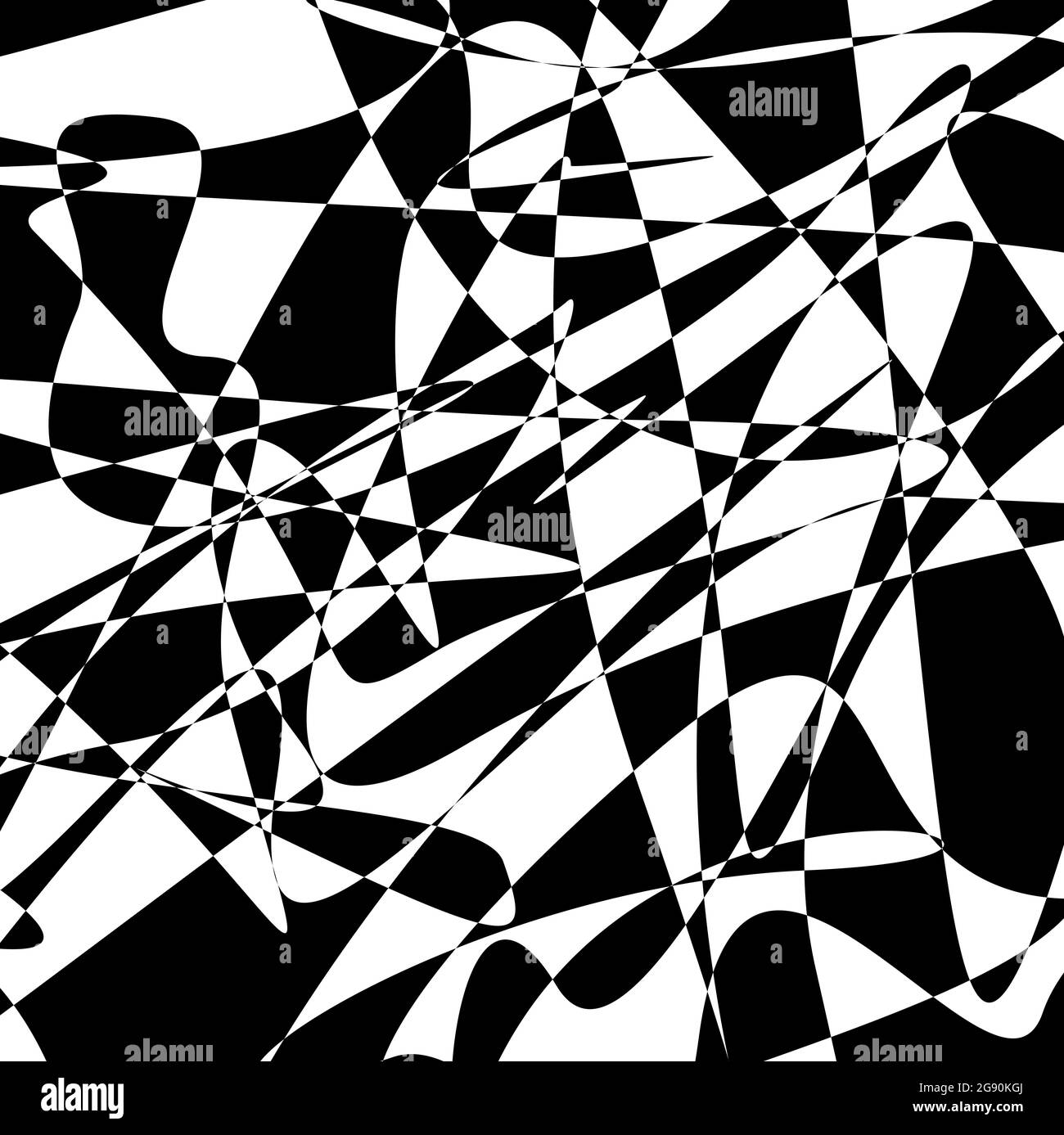 Black and white chaotic shapes and lines illustration for abstract ...