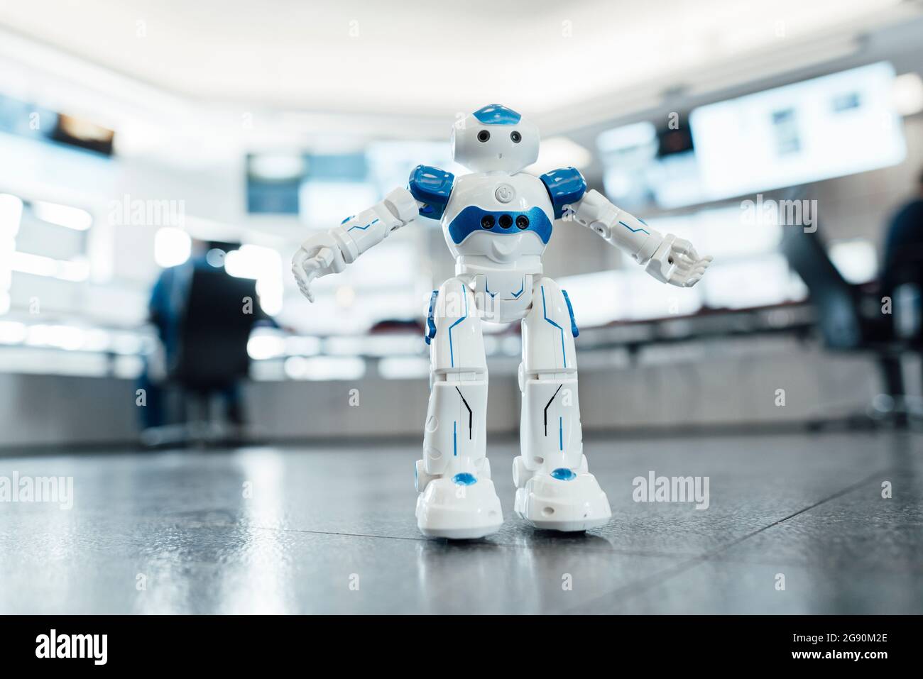 Robot model on floor in control room Stock Photo - Alamy