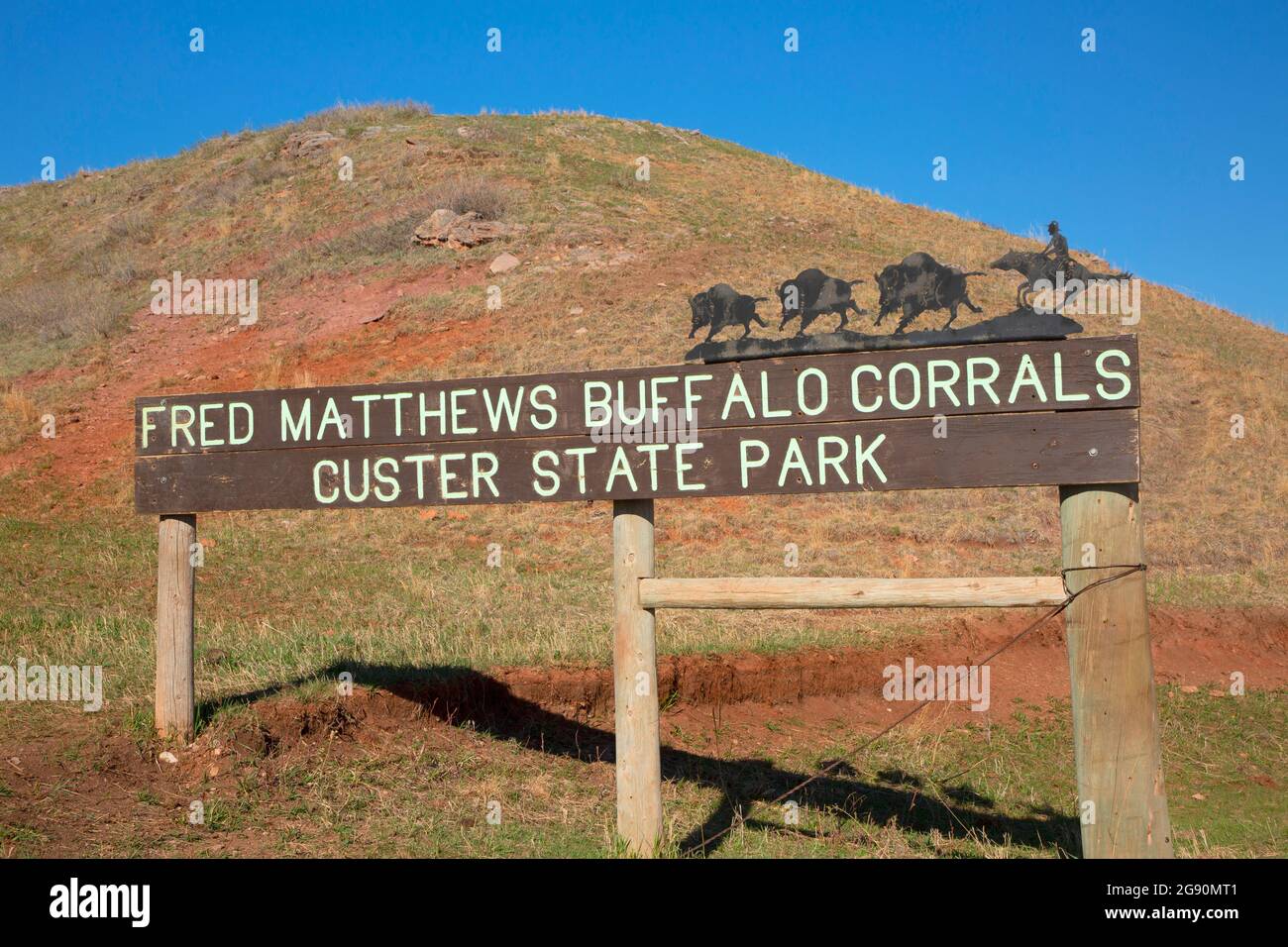 Buffalo Corral sign, Custer State Park, South Dakota Stock Photo - Alamy