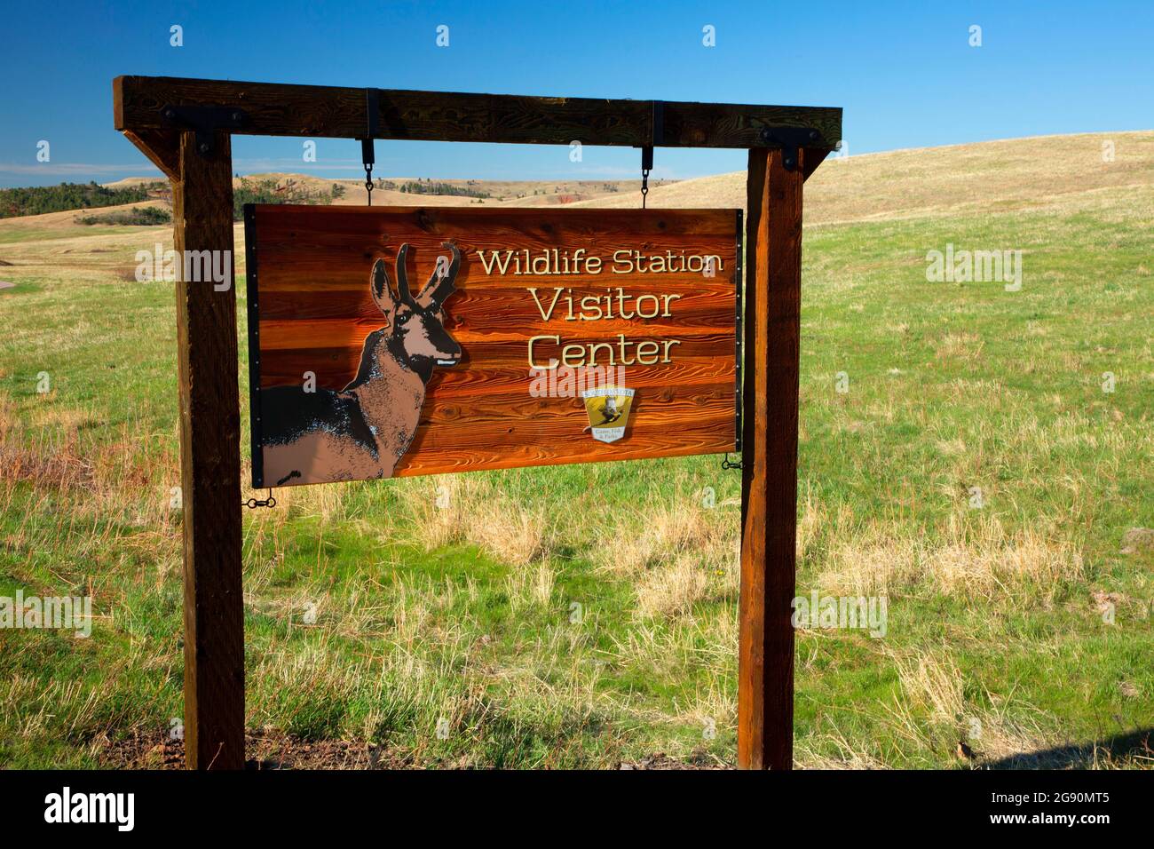Wildlife Station Visitor Center sign, Custer State Park, South Dakota ...