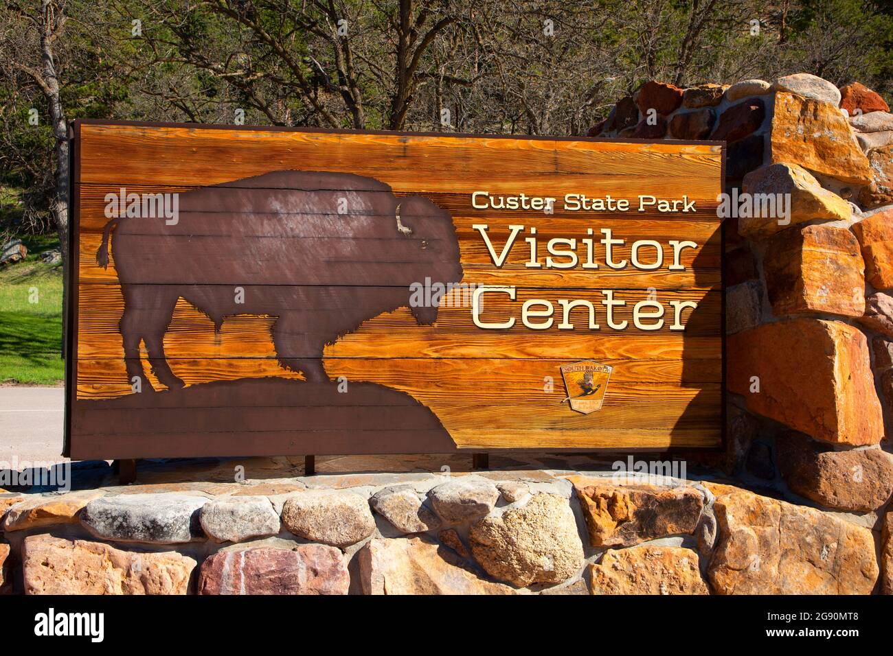 Visitor Center sign, Custer State Park, South Dakota Stock Photo - Alamy