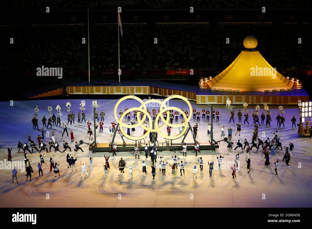 Tokyo, Japan. 23rd July, 2021. Dancers perform during the opening ...
