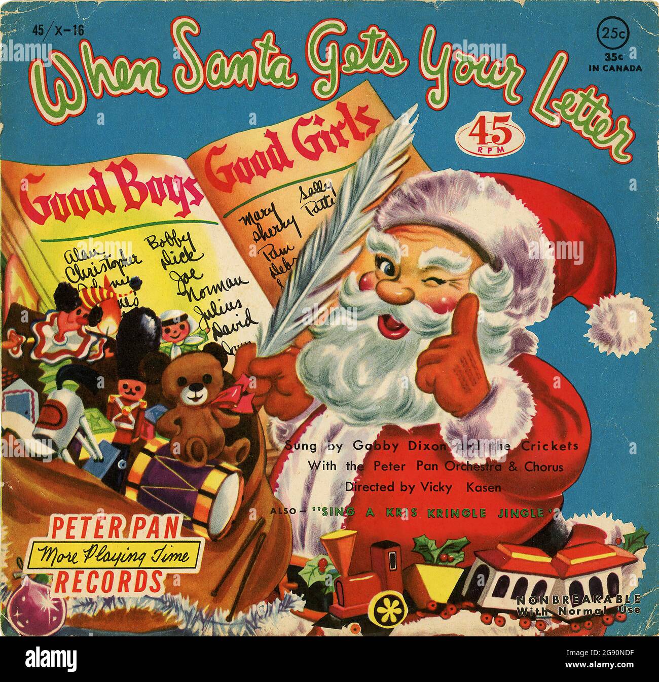 When Santa Gets Your Letter - Vintage Vinyl Record Cover Stock Photo ...