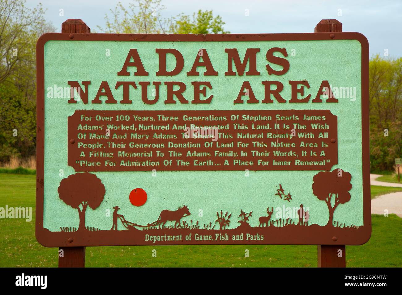Nature Area sign, Adams Homestead and Nature Preserve, South Dakota ...
