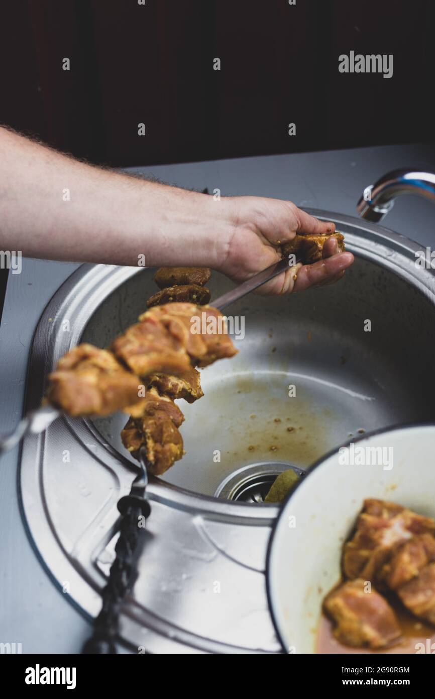 Juicy marinated pig meat spices hi-res stock photography and images - Alamy