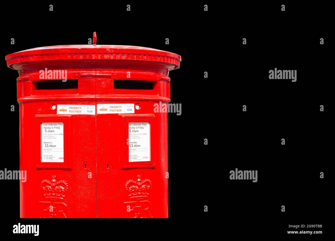 Royal Mail double aperture pillar box, High Street, Nantwich, Cheshire ...