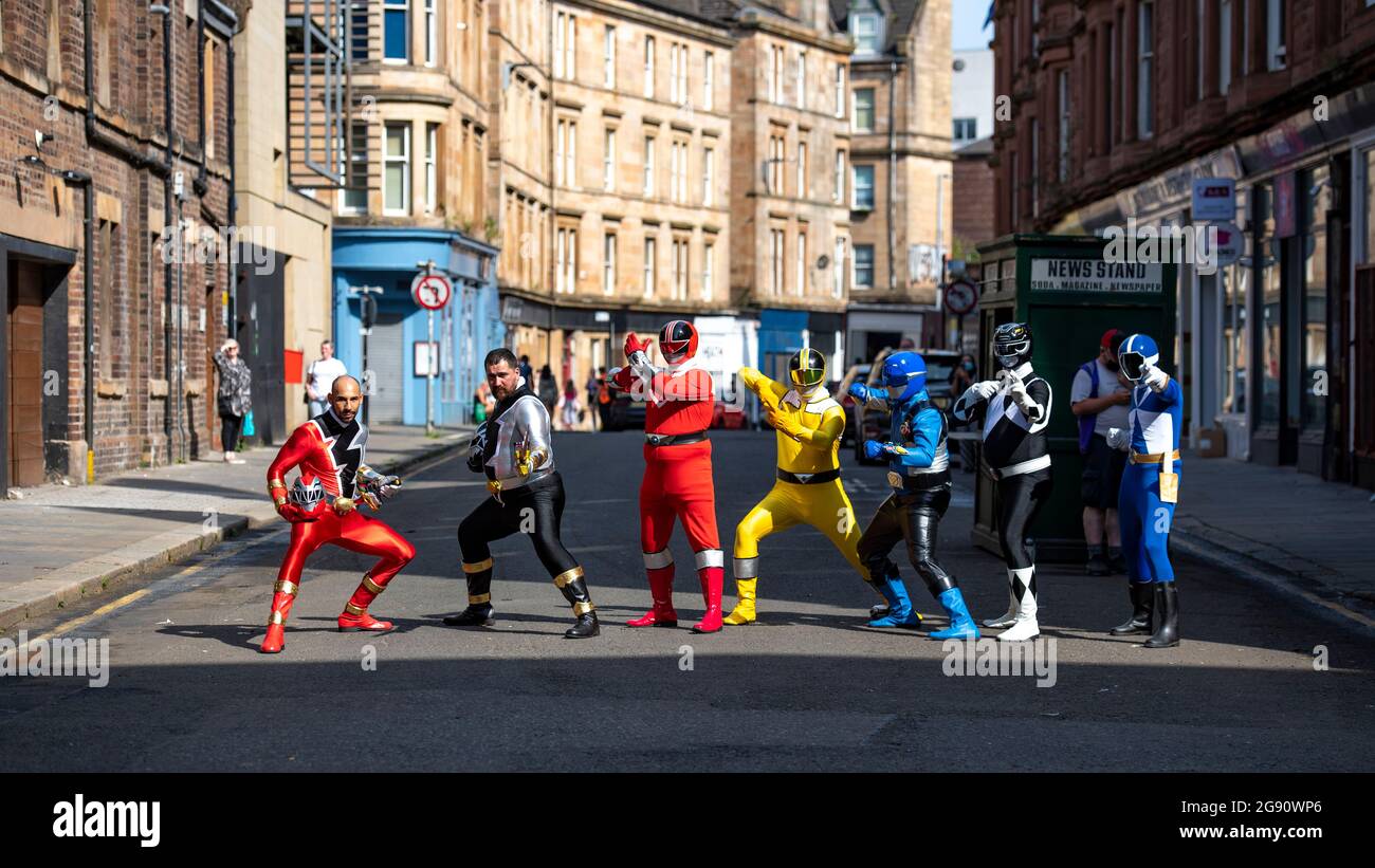 Glasgow, Scotland, UK. 23rd July, 2021. PICTURED: Power Rangers move ...