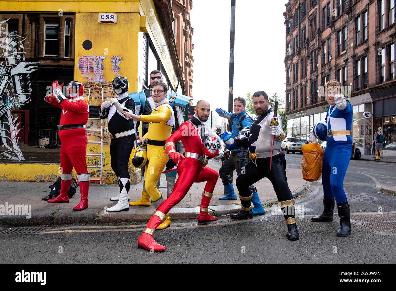 Glasgow, Scotland, UK. 23rd July, 2021. PICTURED: Power Rangers move ...