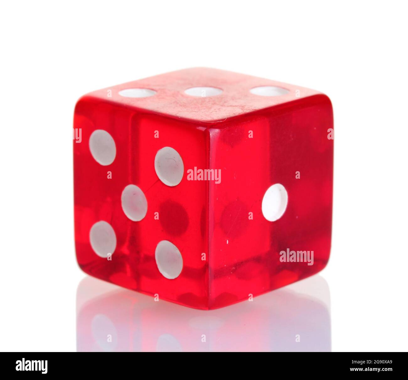 Red dice isolated on white Stock Photo - Alamy