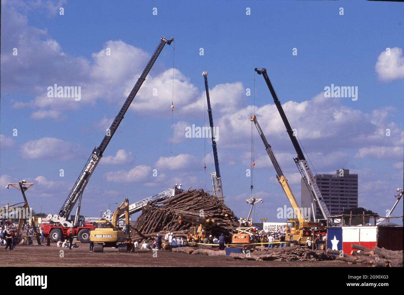 College Station Texas USA, November 18 1999: Crane operators join ...