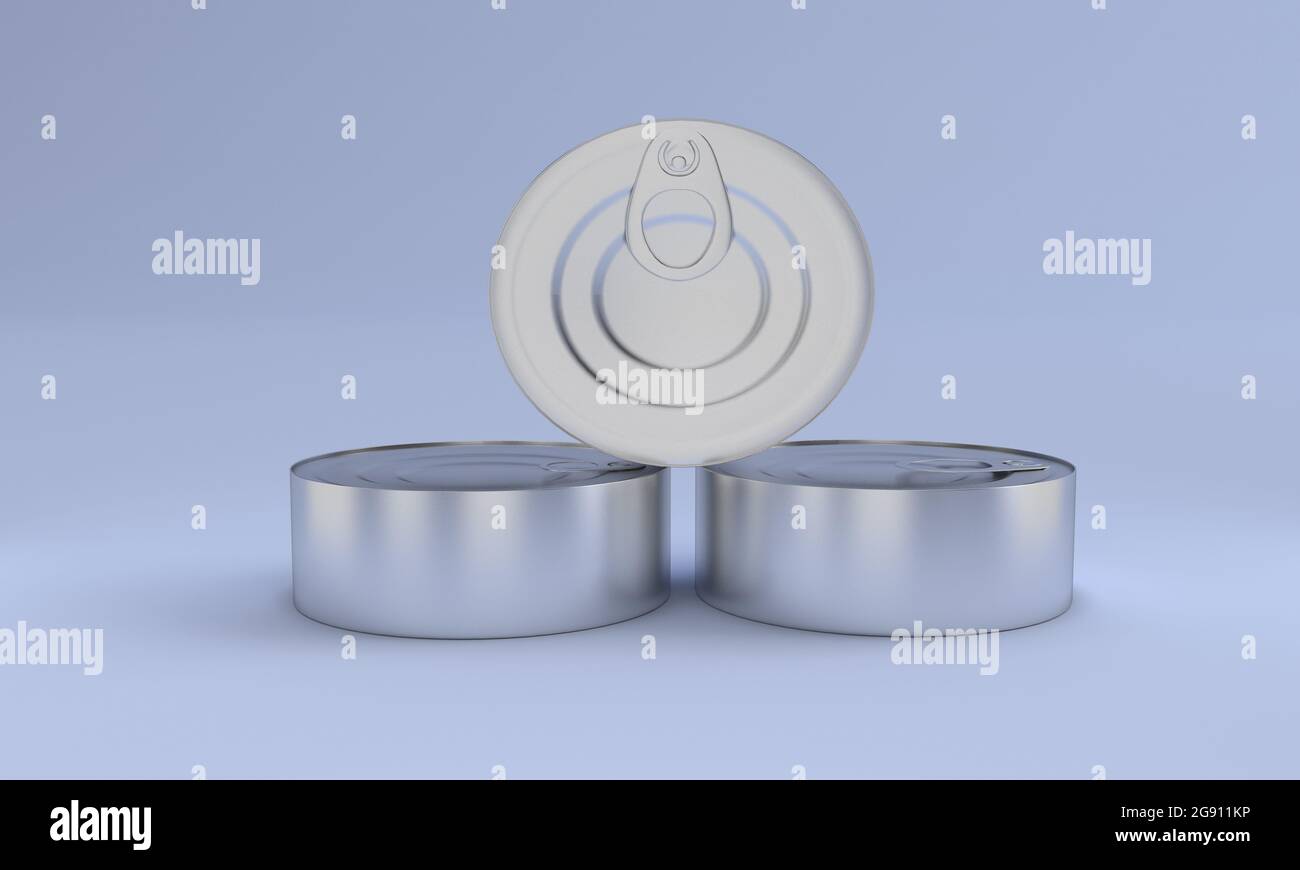 3D rendering of stickerless cans Stock Photo - Alamy