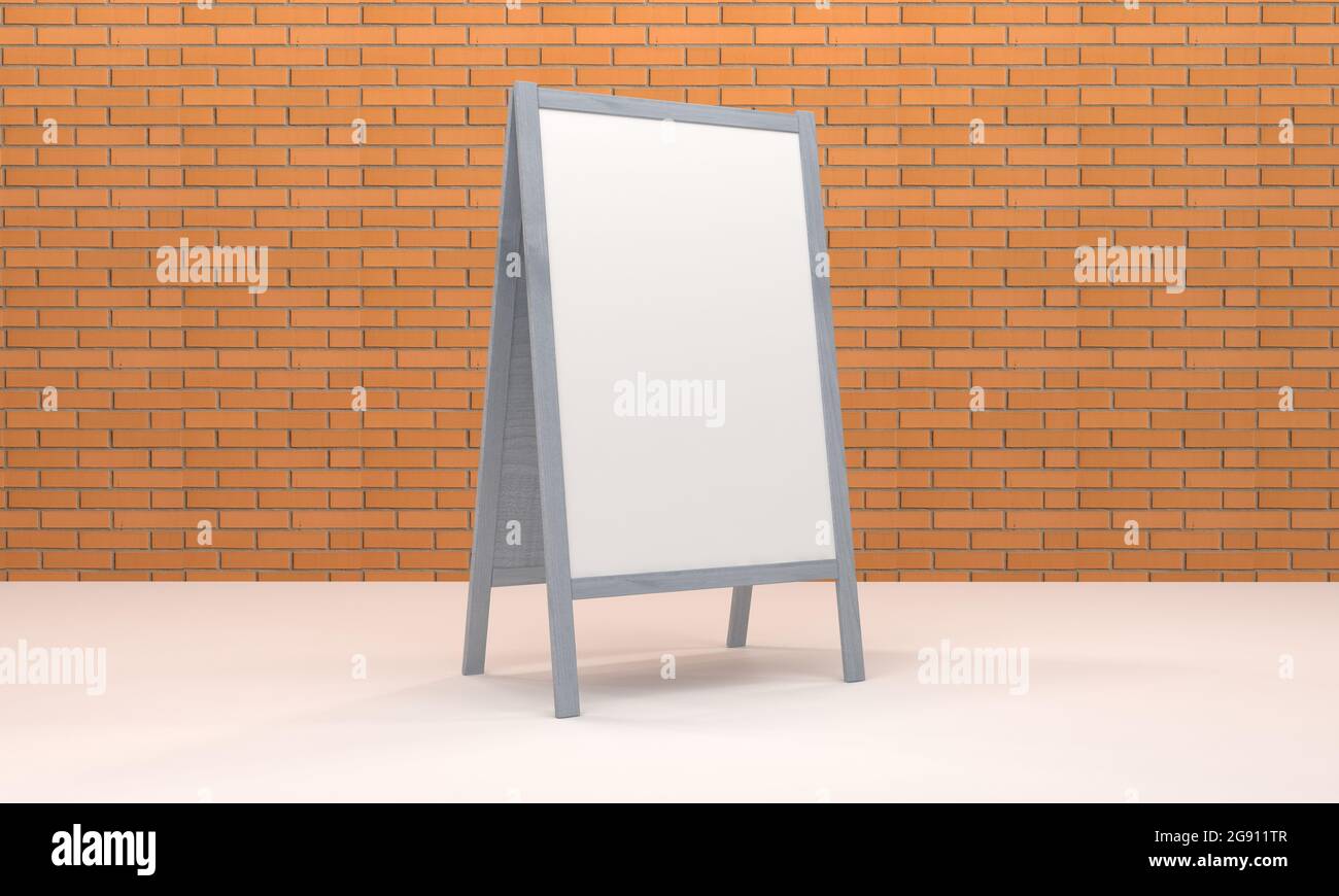 3D rendering of an advertising board with space for images/text/art ...