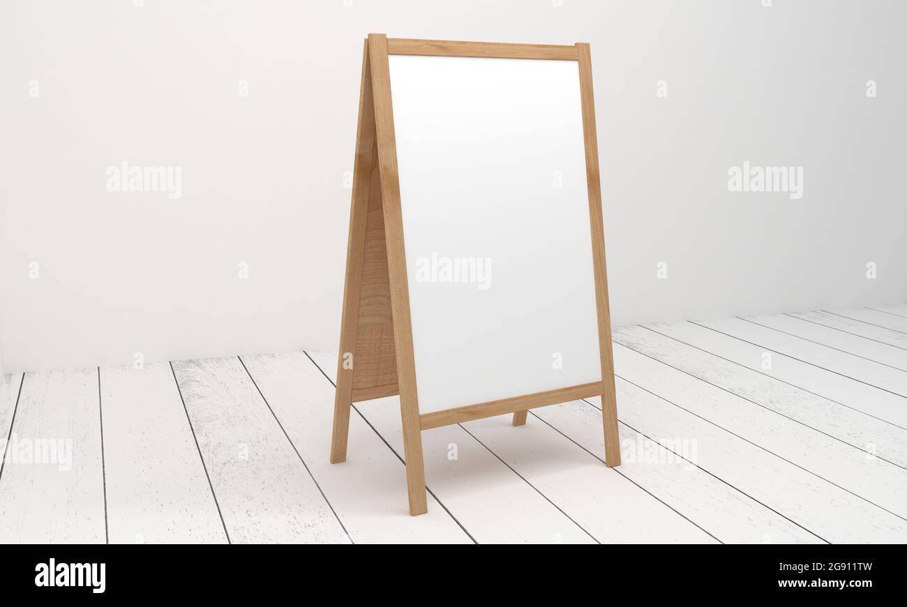 3D rendering of an advertising board with space for images/text/art ...