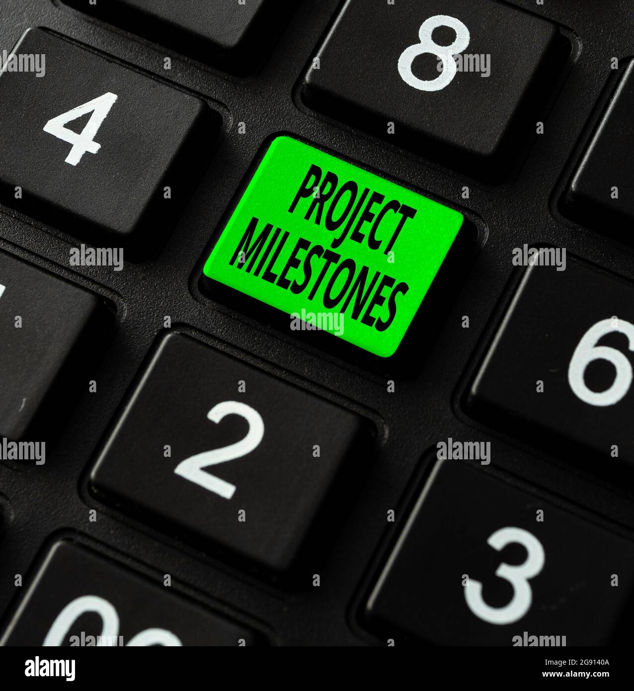 Text showing inspiration Project Milestones. Conceptual photo duration ...