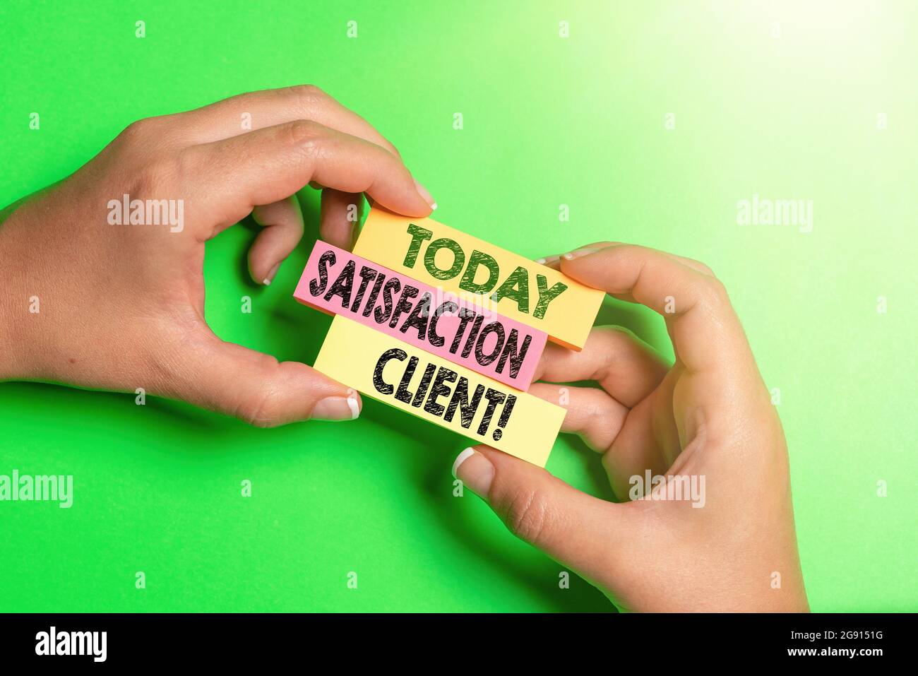 Hand writing sign Satisfaction Client. Business approach benefits which ...