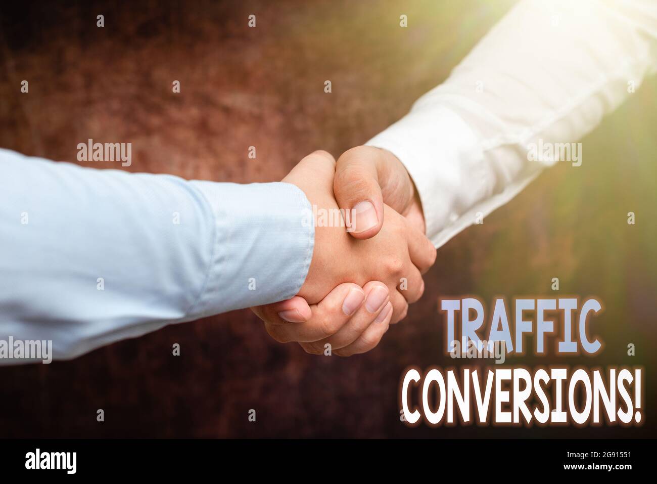 Handwriting text Traffic Conversions. Business approach visitor who has ...