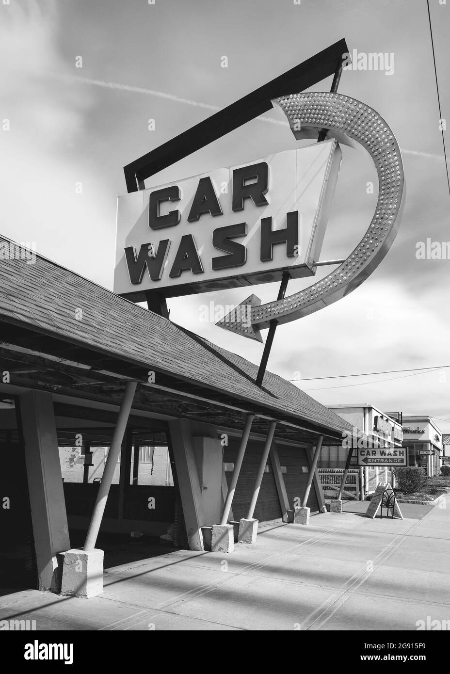 Car wash signage Black and White Stock Photos & Images - Alamy