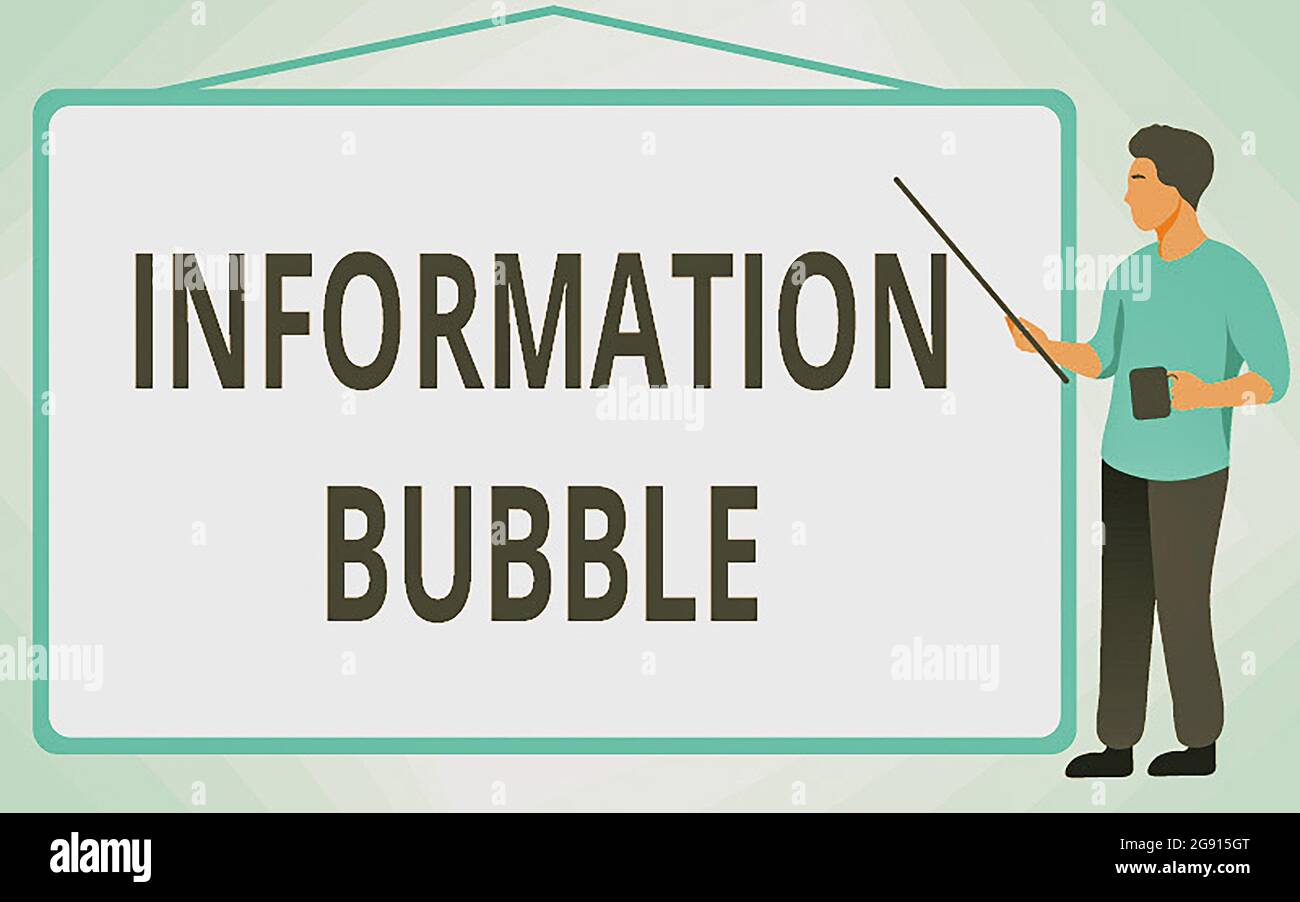 Conceptual display Information Bubble. Conceptual photo phenomenon that ...