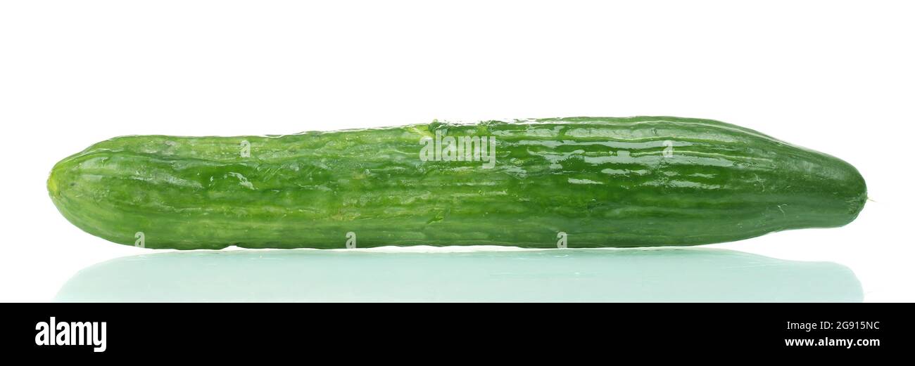 long cucumber isolated on white Stock Photo - Alamy