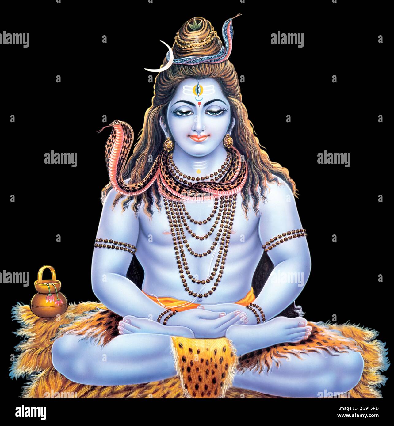 Hindu God Shiva Digital Painting Stock Photo - Alamy