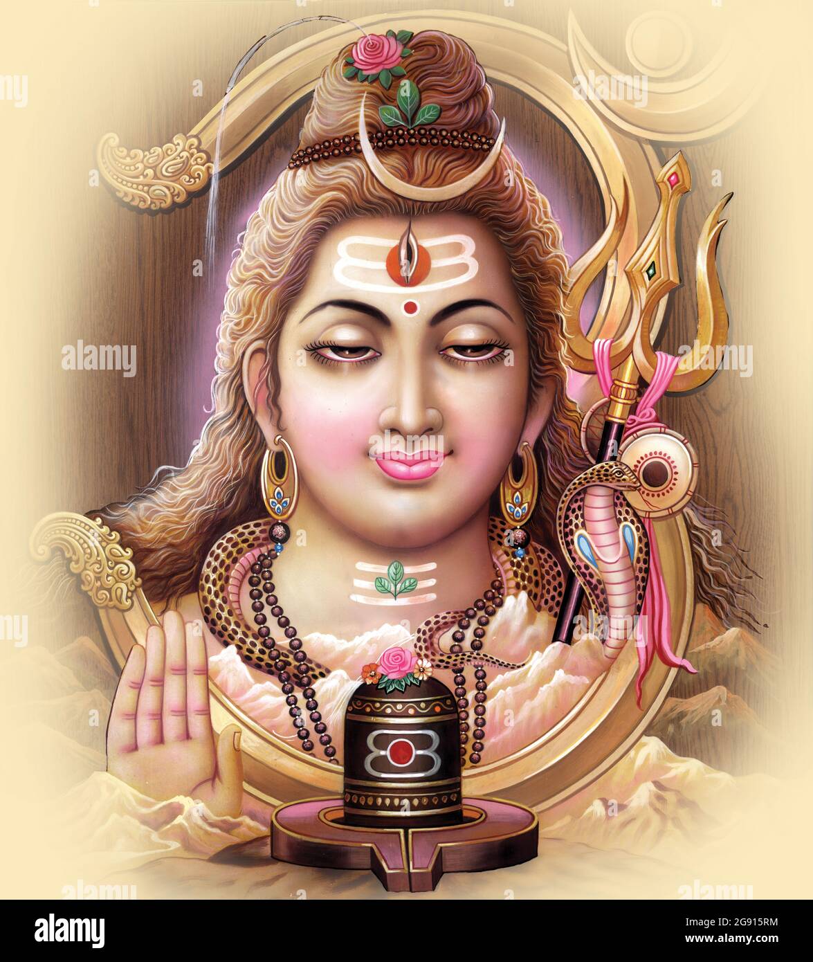 Hindu God Shiva Digital Painting Stock Photo - Alamy