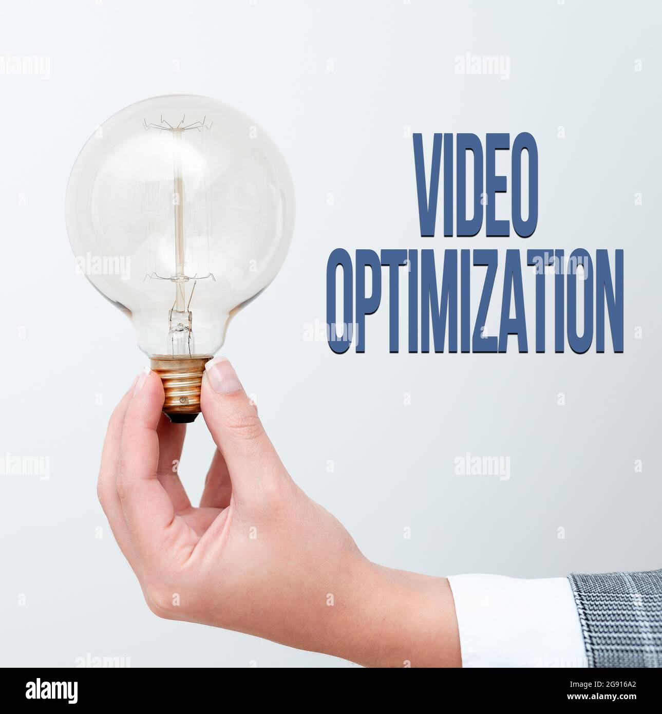Conceptual caption Video Optimization. Concept meaning to ensure or improve consumer viewing ...