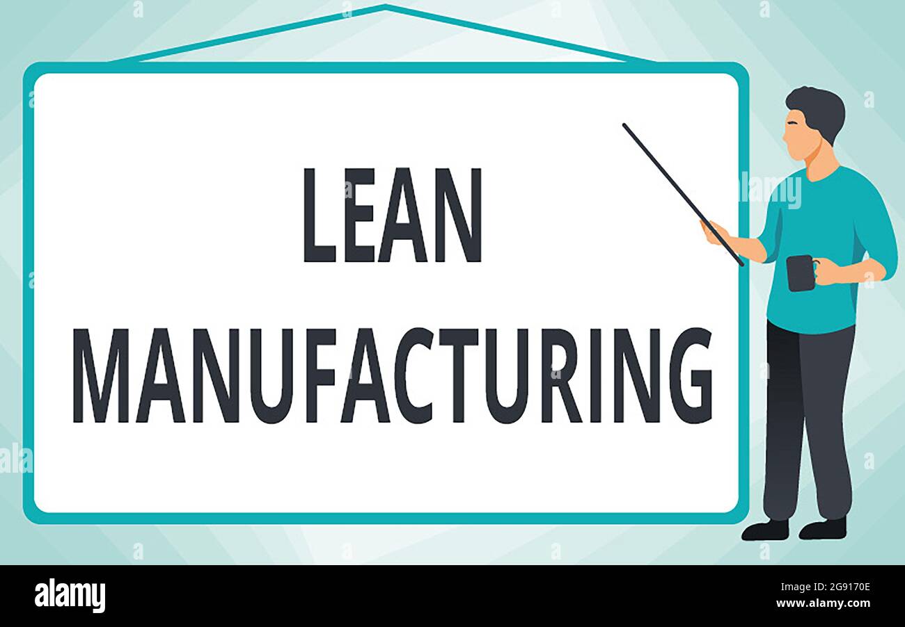 Handwriting text Lean Manufacturing. Business showcase focus on ...