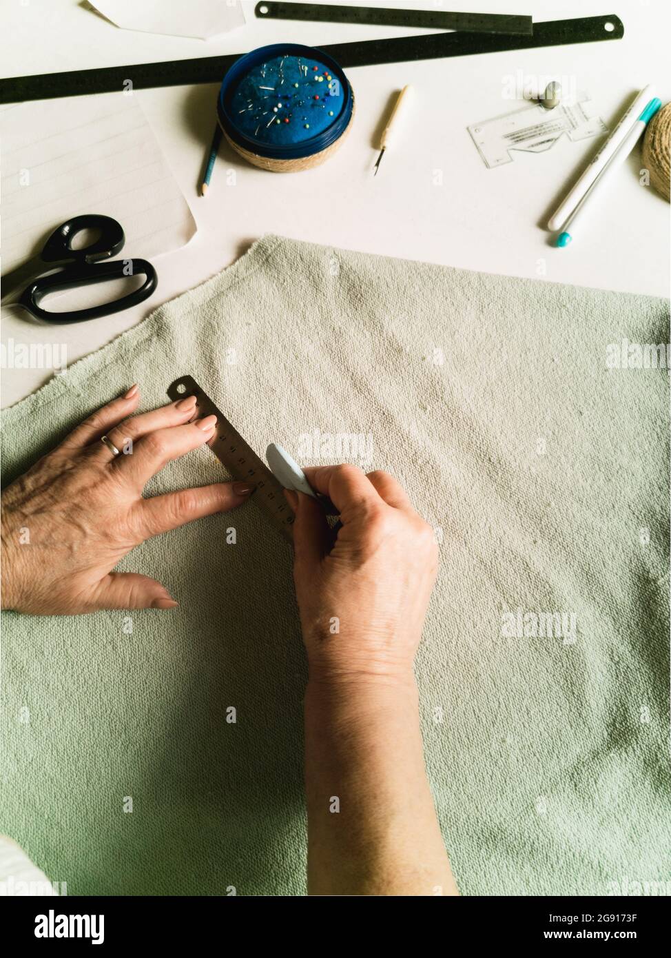 Top view of a pattern made by an elderly woman Stock Photo - Alamy