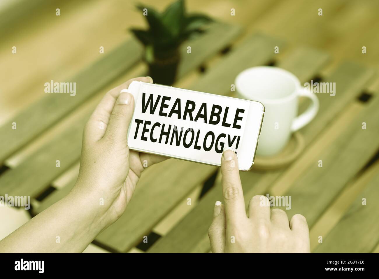 Hand writing sign Wearable Technology. Business approach electronic ...