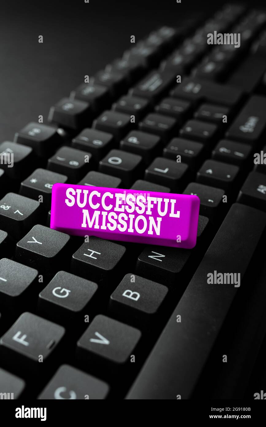 Handwriting text Successful Mission. Business approach complete ...