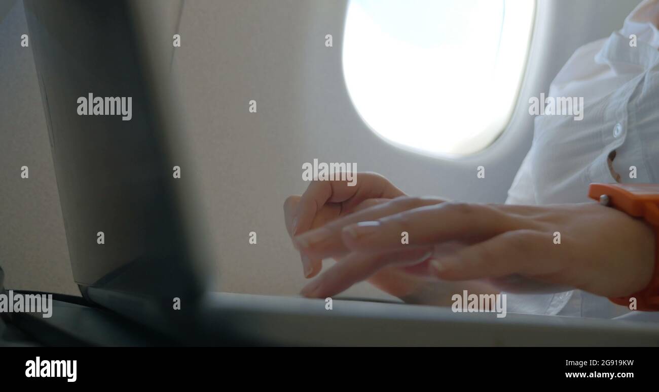 Female Hands Typing in Laptop Stock Photo - Alamy